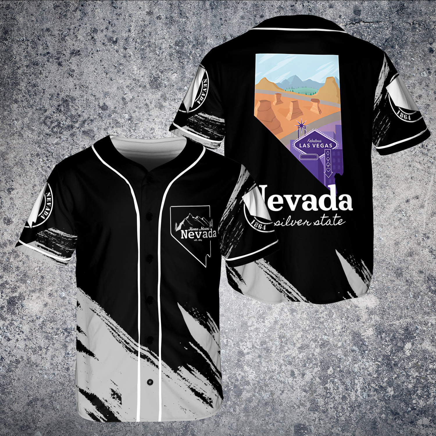 HYPERFAVOR Nevada Silver State Baseball Jersey - Hyperfavor